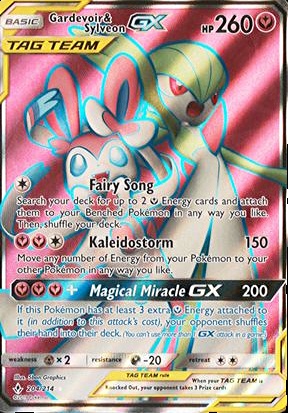 2019 Pokemon Sun & Moon Unbroken Bonds 204/214 Gardevoir & Sylveon Tag ...