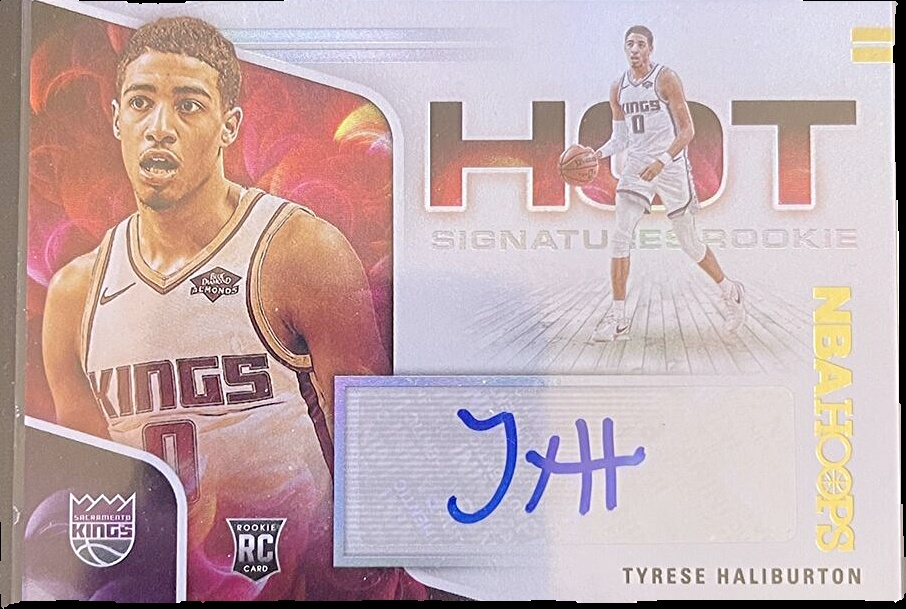 2020 Hoops Hot Signatures Rookies #HR-TYR Tyrese Haliburton Value ...