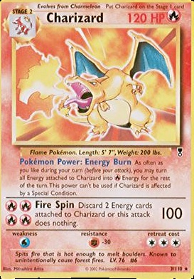 2002 Pokemon Legendary Collection Reverse Holographic 3 Charizard Value ...