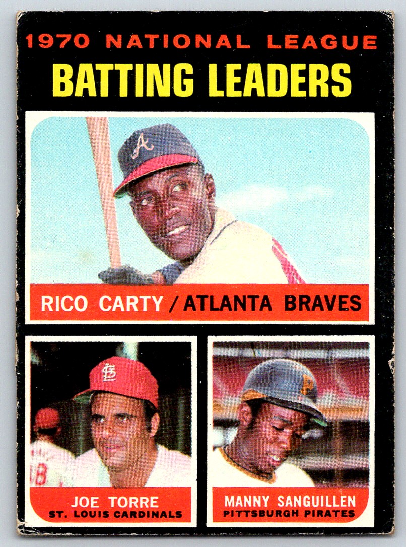 1971 Topps #62 NL 1970 Batting Leaders - Rico Carty / Joe Torre / Manny ...