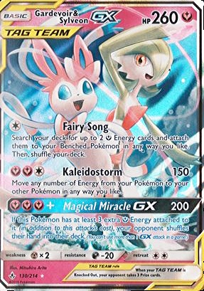 2019 Pokemon Sun & Moon Unbroken Bonds #130/214 Gardevoir & Sylveon Tag ...